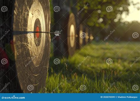 A Group Of Arrows Stuck In The Center Of A Target Stock Image Image Of Generated Arrow 355070599