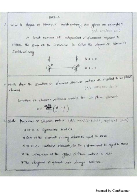 Solution Previous Year Solved Q A Structural Analysis Stiffness Matrix