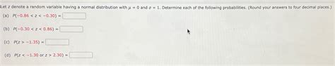 solved let z ﻿denote a random variable having a normal