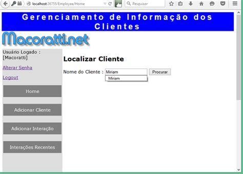 ASP NET MVC Sistema Para Gerenciando De Clientes