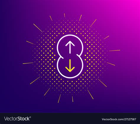 Scroll Down Button Line Icon Scrolling Screen Vector Image