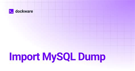Import Mysql Dump Dockware