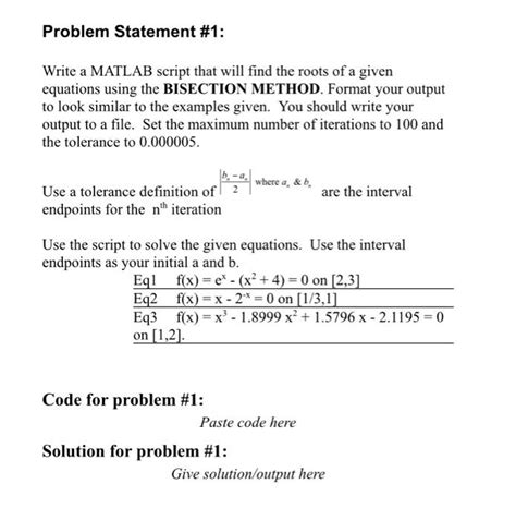 Solved Problem Statement 1 Write A Matlab Script That Will