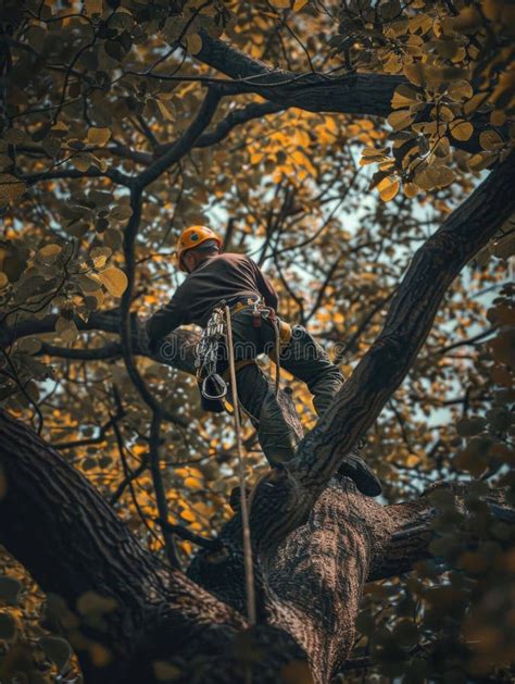 Man Climbing Tree With Rope Stock Image Image Of Adventure Wilderness 384030365