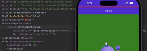 BUG IOS StatusBarBehavior Frame Is Not Proper When Shell Navigation Bar Is Hidden Issue