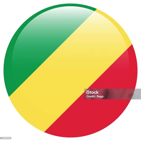 콩고 국기입니다 플래그 아이콘입니다 표준 색상 원 아이콘 플래그입니다 3d 일러스트레이션입니다 컴퓨터 일러스트레이션 디지털 일러스트레이션 벡터 일러스트 레이 션입니다