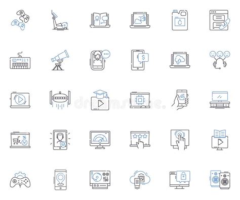 Artificial Innovation Line Icons Collection Robotic Digital Automation Algorithm Machine