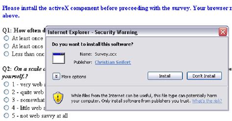 Internet Explorer 6 0 Sp2 Security Warning Download Scientific Diagram