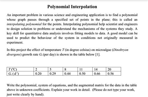 polynomial interpolation an important problem in various science and