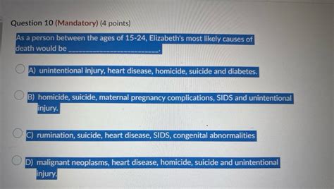 Solved Question 10 Mandatory 4 ﻿points As A Person