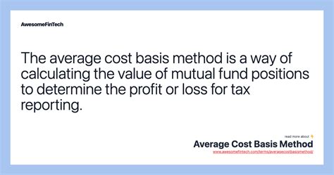 average cost basis method awesomefintech blog