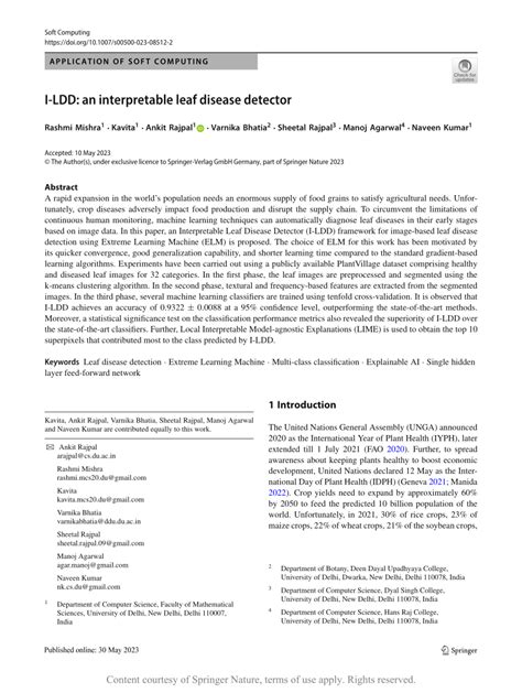 I Ldd An Interpretable Leaf Disease Detector Request Pdf