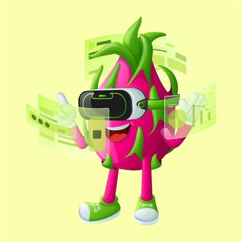 Cute Dragon Fruit Character In Metaverse 26267273 Vector Art At Vecteezy