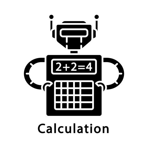 Calculation Glyph Icon Complex Math Calculations Robot Holding