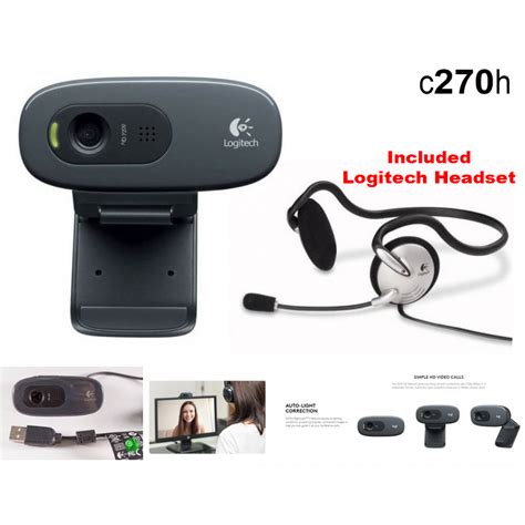 Original Logitech C H Hd P Webcam With Logi Tech Headset Laptop Camera Web Camera Shopee