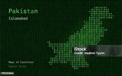 Pakistan Map Shown In Binary Code Pattern Tsmc Matrix Numbers Zero One