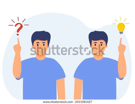 Men Ideas Questions Problem Solving Metaphor Stock Vector Royalty Free