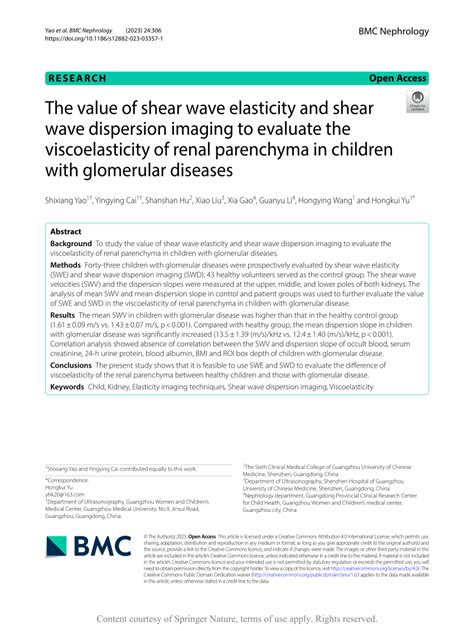 Pdf The Value Of Shear Wave Elasticity And Shear Wave Dispersion Imaging To Evaluate The