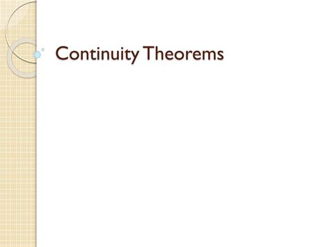 Ppt Continuity Theorems Powerpoint Presentation Free Download Id