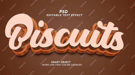Premium Psd Biscuits 3d Psd Text Effect Photoshop Template With Cute