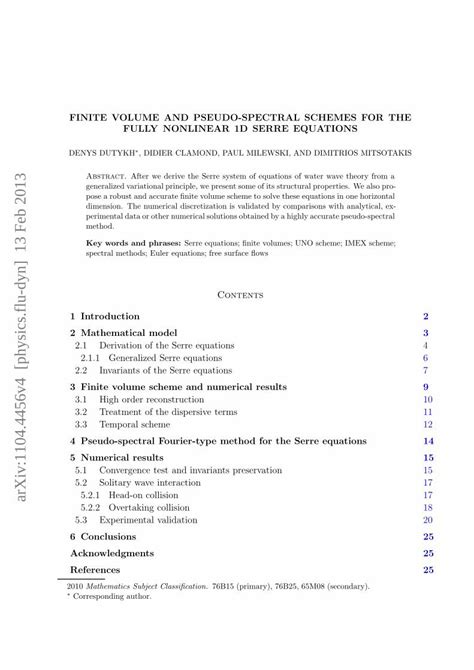 pdf finite volume and pseudo spectral schemes … · finite volume and