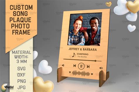 Song Plaque Photo Frame Spotify Playlist Svg Personalized Music Player Picture Frame With