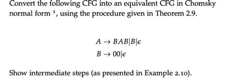 solved convert the following cfg into an equivalent cfg in