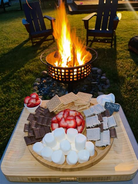 Smores Board 🤍 Bonfire Birthday Bonfire Party Backyard Birthday
