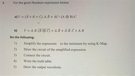 solved for the given boolean expression below a