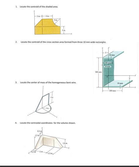Solved Locate The Centroid Of The Shaded Area Locate The Chegg Com