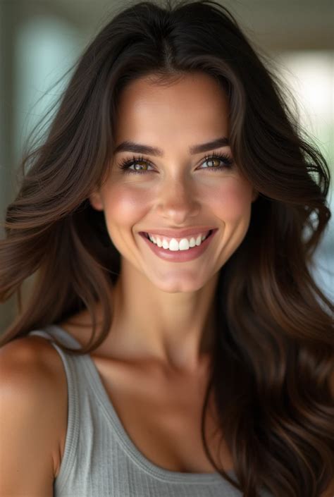 Image Of A Brunette Woman With Hands On Waist Image From The Waist Up