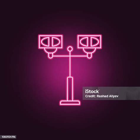 聚光燈圖示霓虹燈風格圖示中的聚光燈舞臺元素簡單的圖示網站 網頁設計 移動應用程式 資訊圖形向量圖形及更多商標圖片 商標 天花板 形狀 Istock