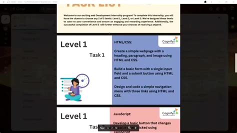 completed level 1 web development internship at cognifyz sarhan