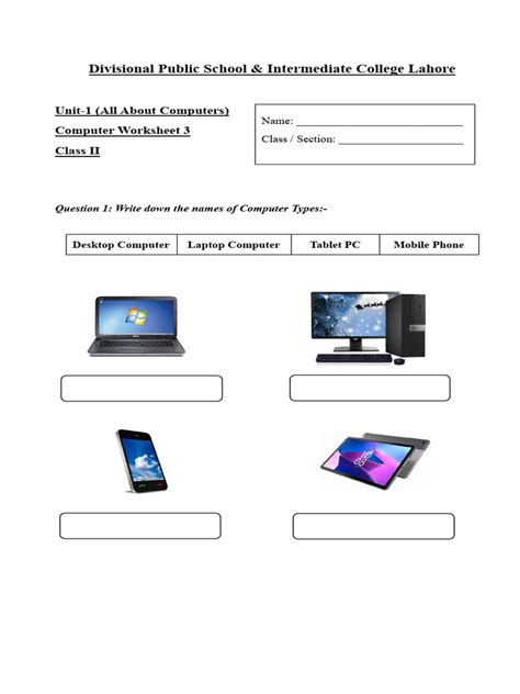 Class 2 Computer Worksheet 3 Unit 1 2025 26 Pdf