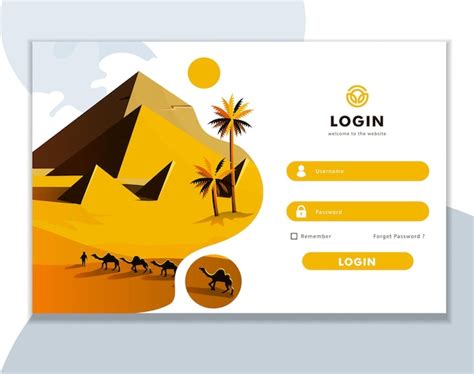 앱 및 웹사이트 로그인 화면 프리미엄 벡터