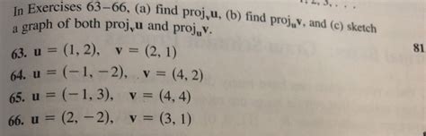 Solved In Exercises A Find Proj U B Find Proj V Chegg