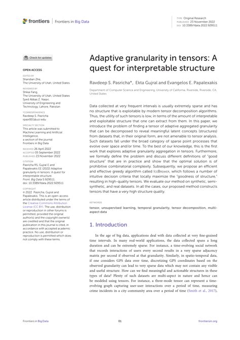 Pdf Adaptive Granularity In Tensors A Quest For Interpretable Structure