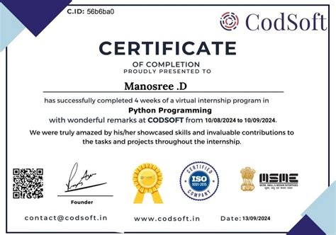 manosree d on linkedin python programming learningjourney codsoft
