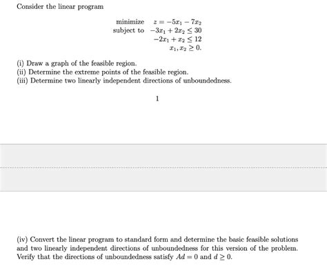 solved consider the linear program minimize subject to