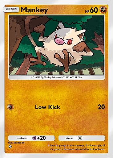 Mankey Common · Genetic Apex A1 141 · Pokémon Tcg Pocket Pokémon Zone
