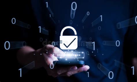 Cybersecurity Privacy Of Data Protection Businessman Using Mobile Phone Secure Encryption