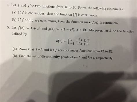 solved let f and g be two functions from r to r prove the