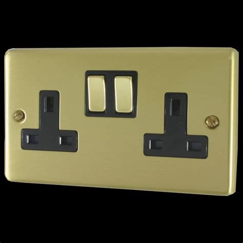 Satin Brass Socket Double Socketbrass Switches Satin Brass