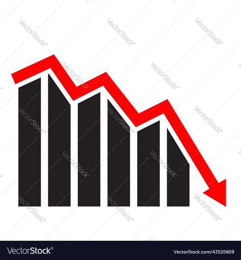 Graph Down Symbol Design Royalty Free Vector Image