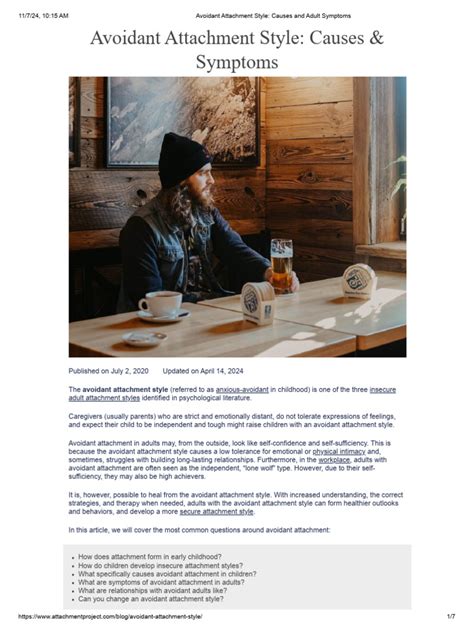 Avoidant Attachment Style Causes And Adult Symptoms Pdf Attachment Theory Intimate