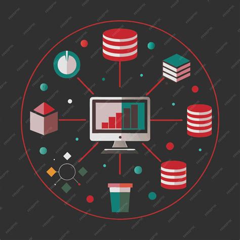 Technology Concept Flat Vector Style Illustration Featuring Data Design Elements Premium Ai