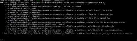 Cv Error Bug Issue Mikubill Sd Webui Controlnet GitHub