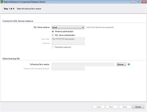 Using The Wizard To Create Compressed Databases Retired Products Product Documentation