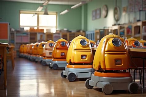premium ai image hygienic learning spaces robots ensure clean