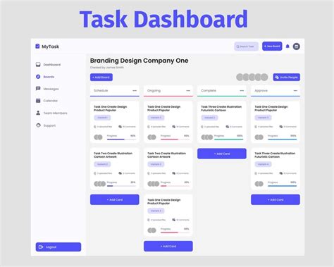 Premium Vector Task Schedule Dashboard Ui Kit